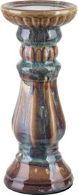 Keramický svícen Yarine 25,5 cm hnědý