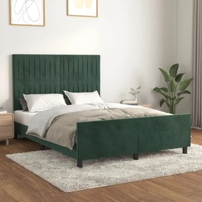 Rám postele bez matrace tmavě zelená 140 x 190 cm samet 3125876