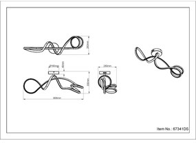 Globo 67341DS - LED Přisazený lustr SWIRL LED/30W/230V černá