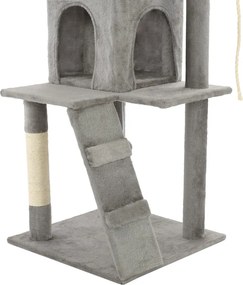 Škrabadlo pro kočky se sisalovými sloupky 120 cm šedé 170590