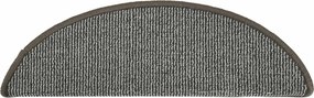 Schodové rohože 15 ks 56 x 17 x 3 cm šedé, půlkulaté 149846
