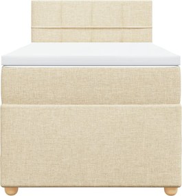 Box spring postel s matrací krémová 90x200 cm textil 3286568