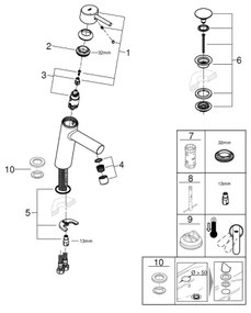 GROHE 23932001 - Umyvadlová baterie EUROSMART velikost M lesklý chrom