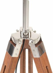 Stojací lampa stativ medově hnědá a bílá masivní teak 141 cm 288077