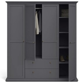 Tmavě šedá šatní skříň 181x201 cm Paris - Tvilum