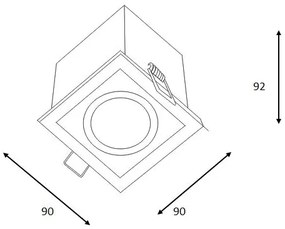 Lucide 28900/01/12 - Podhledové svítidlo CHIMNEY 1xGU10/50W/230V