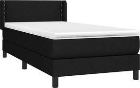 Box spring postel s matrací černá 90x200 cm textil 3129603