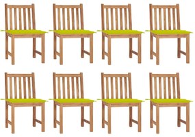 Zahradní židle s poduškami 8 ks masivní teak,  3073153