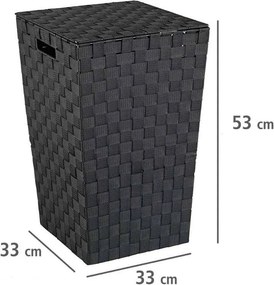 Koš na prádlo s víkem ADRIA, 48 l, černý, WENKO