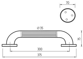 Nimco Madlo plastové 300x35 mm - BM 1035-05