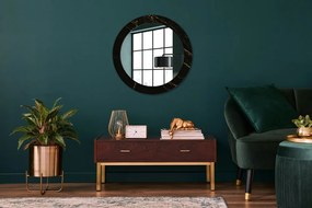 Kulaté zrcadlo s dekorem Černý mramor fi 70 cm