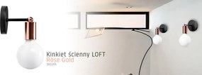 Toolight - kovová nástěnná lampa E27 60W 392205, růžové-zlato, OSW-04019