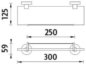 Nimco Police s ohrádkou, 30 cm UNIX ČERNÁ - UNC 13091BX-30-90