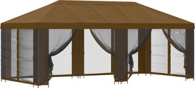 Zahradní altán se stěnami 6 x 3 m Taupe Polyester a ocel 3376024