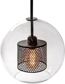 Toolight - Skleněná závěsná lampa loft APP557-1CP 20cm 1xE27 60W, černá, OSW-08750