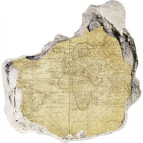 Wallmuralia Samolepící díra na stěnu Stará mapa světa 75x75 cm
