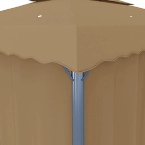 Altán se závěsy 4 x 3 m taupe hliník 3067050