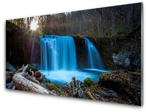 Plexisklo-obraz Slunce Vodopád Příroda 100x50 cm