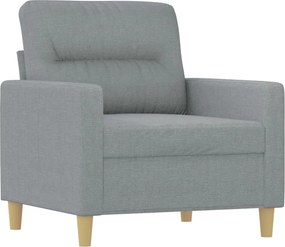 3dílná sedací souprava s poduškami světle šedá textil 3201536