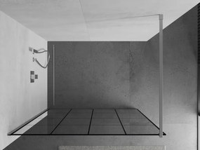 Mexen Kioto sprchová zástěna 130x200 cm 8 mm, chromový profil, sklo černý vzor 1, 800-130-101-01-77