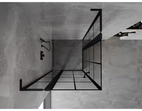 Mexen, Mexen Mist L Duo výklopný sprchový kout 105 x 105 cm, černá mřížka - 8A4L-105L-105P-70-77