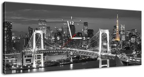 Gario Obraz s hodinami Most Tokyo Bay Rozměry: 100 x 40 cm