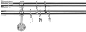 Dekodum Dvouřadá Garnýž Walec Basic 19/19 mm ocelový efekt 360 cm