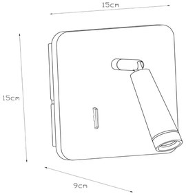 Lucide 77282/03/30 - LED Nástěnné bodové svítidlo OREGON LED/4W/230V USB černá