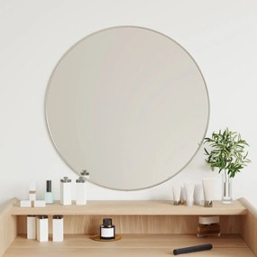 Nástěnné zrcadlo stříbrné Ø 60 cm kulaté - Default Title