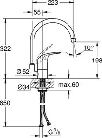 Grohe Euroeco - Páková dřezová baterie chrom