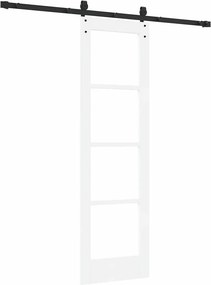 Posuvné dveře 61 x 198,5 cm Masivní borové dřevo a sklo Bílá 3332322
