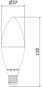 Mexen Nova, LED žárovka E14, C37, 8W, neutrální - 4000K, 840 lm - L102-E14-0840-01