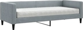 Válenda s matrací světle šedá 80 x 200 cm textil 3196555