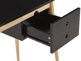 Psací stůl 106 x 48 cm světlé dřevo/černý EBEME Beliani