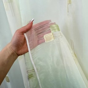 Voálová záclona s olůvkem krémová kostka N 165 metráž Ervi