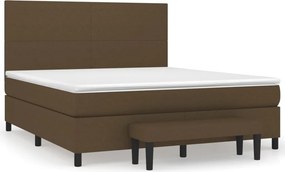 Box spring postel s matrací tmavě hnědá 180x200 cm textil 3136456