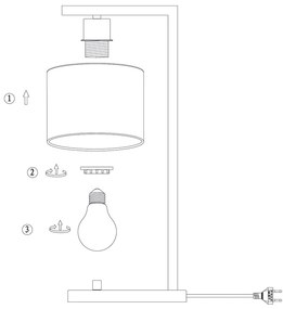 Stolní lampa Stang 3715ZW, černá/přírodní proutí