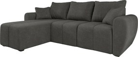 Rozkládací oboustranná sedací souprava do L SEVIO 246x145 cm, tmavě šedá + 2 polštářky ZDARMA