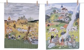 Bavlněné utěrky Matějovský LADA Dětské hry v létě a na podzim 50 x 64 cm 2 ks