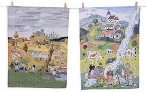Bavlněné utěrky Matějovský LADA Dětské hry v Létě & Podzim 50 x 64 cm 2 ks
