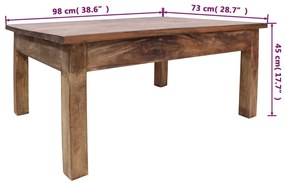 vidaXL Marketos Konferenční stolek masivní mahagonové dřevo 96 x 73 x 45 cm