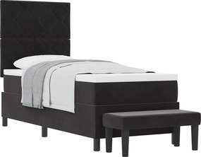 Postel s boxspringem s čelo Černá 200 x 80 cm samet 3344542