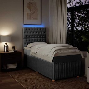 Box spring postel s matrací světle šedý 100 x 200 cm textil 3294274