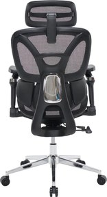 Kancelářská ergonomická židle PORTE II — síťovina, černá