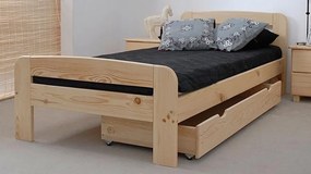 Dřevěná postel Klaudia 90x200 + rošt ZDARMA (Barva dřeva: Borovice)