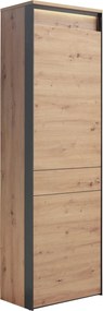 XXXLutz SKŘÍŇ NA ODĚV, černá, dub artisan, 60/200/38 cm Voleo - Skříně na oblečení - 000589000504