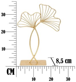 Dekorace ve zlaté barvě Mauro Ferretti Leaf Glam, výška 35 cm