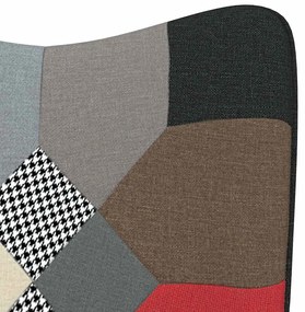 vidaXL Marketos Relaxační křeslo se stoličkou patchwork textil