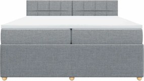 Box spring postel s matrací světle šedá 200 x 200 cm textil 3287563
