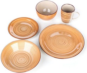 Keramická jídelní souprava SPIRAL BROWN 30 ks